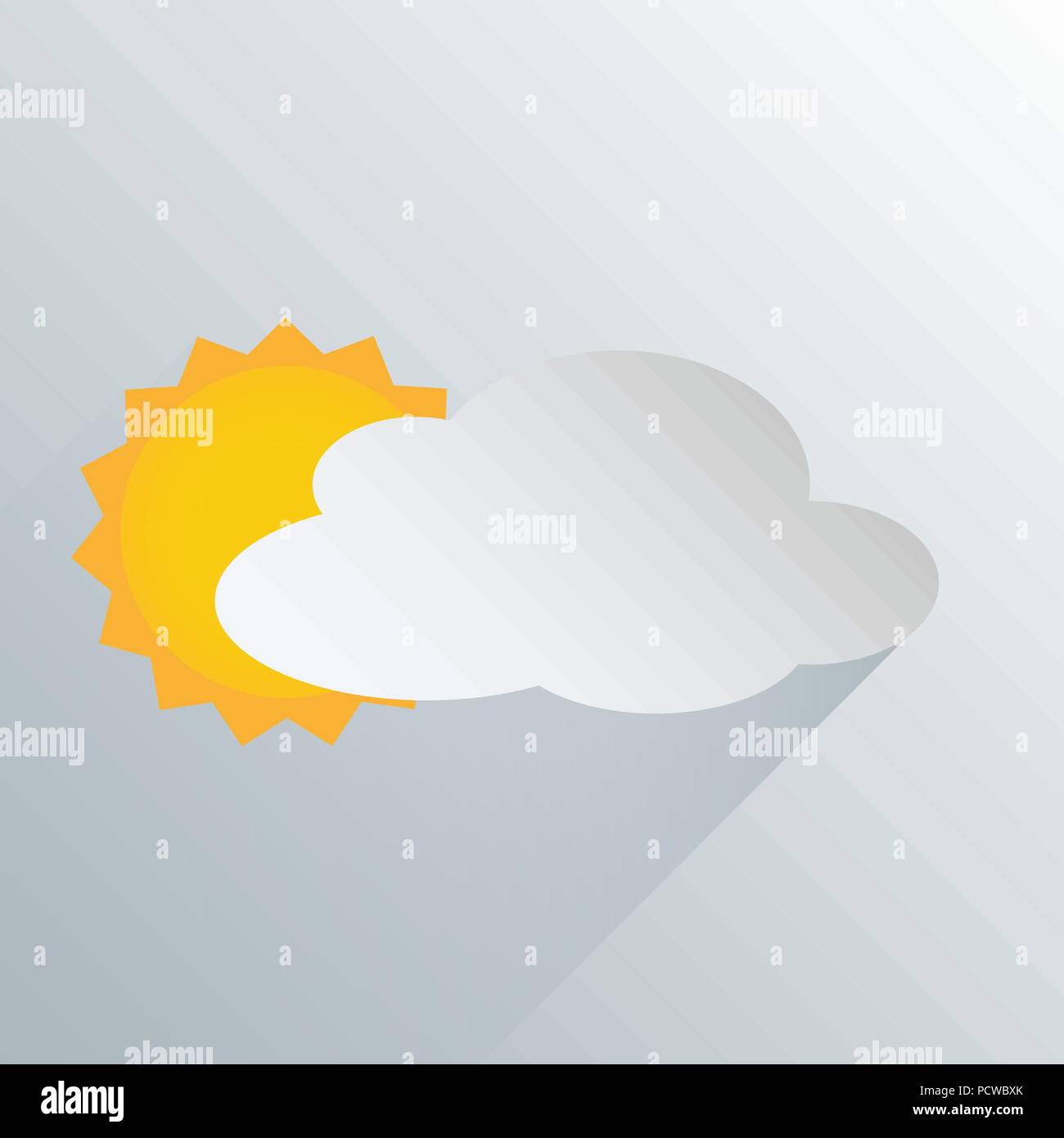 simple sun and cloud partly cloudy weather icon symbol vector ...