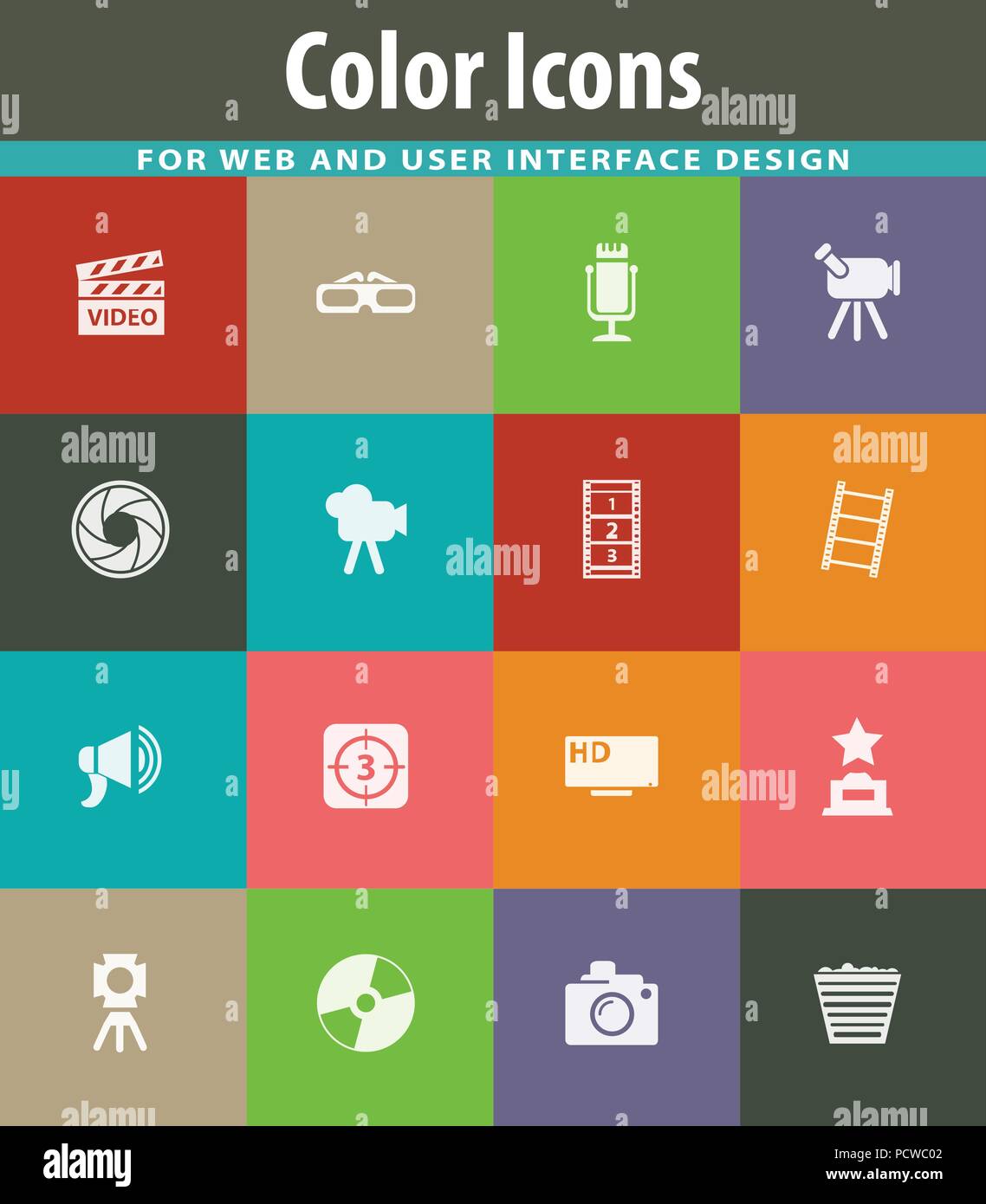 Cinema icons set Stock Vector Image & Art - Alamy