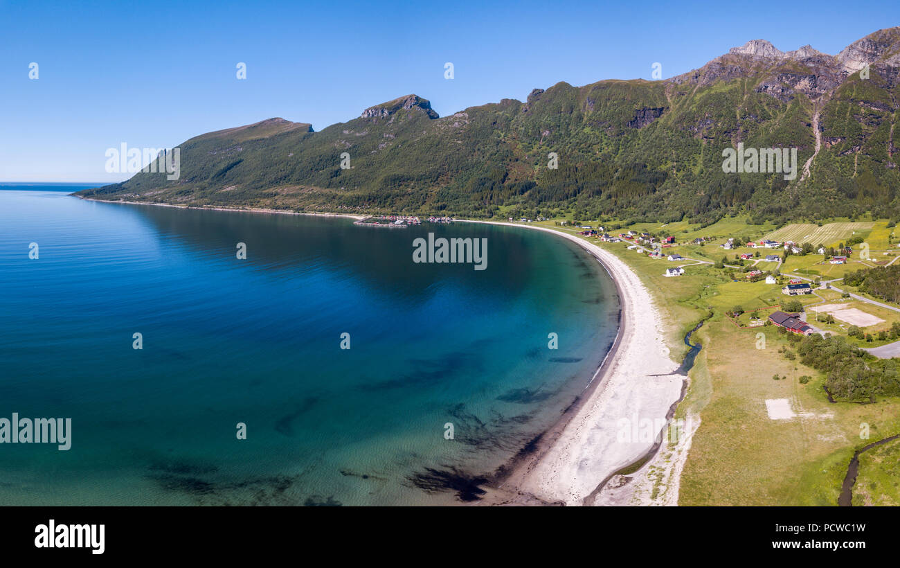 Aerial view of Storvika beach in Norway Stock Photo - Alamy
