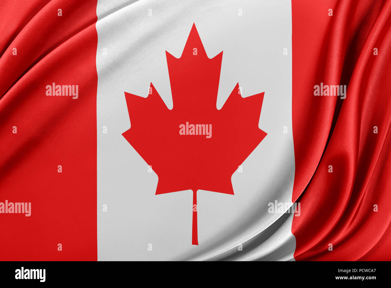 Canada flag with a glossy silk texture Stock Photo - Alamy