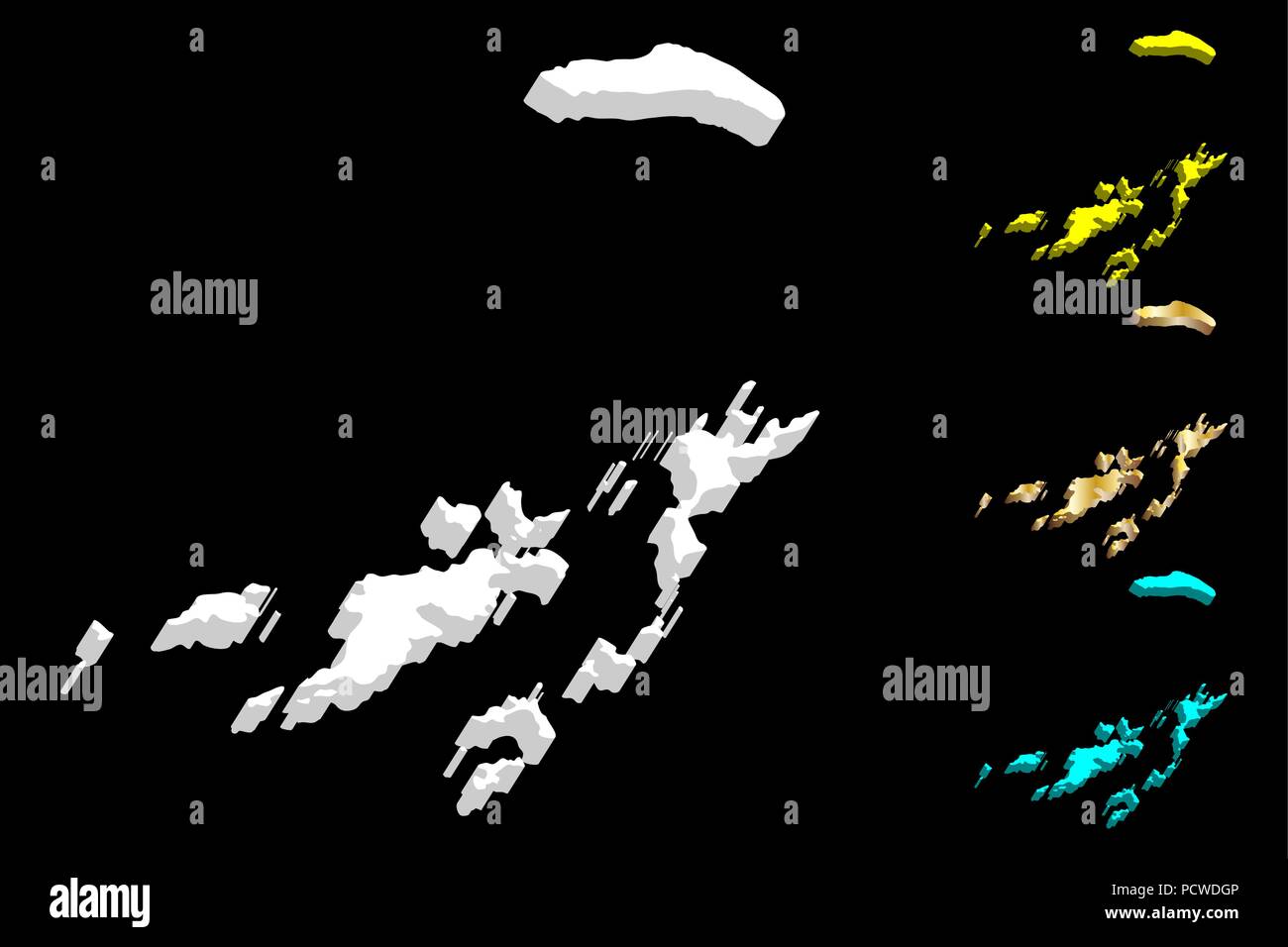 3D map of British Virgin Islands (British Overseas Territory, Virgin ...
