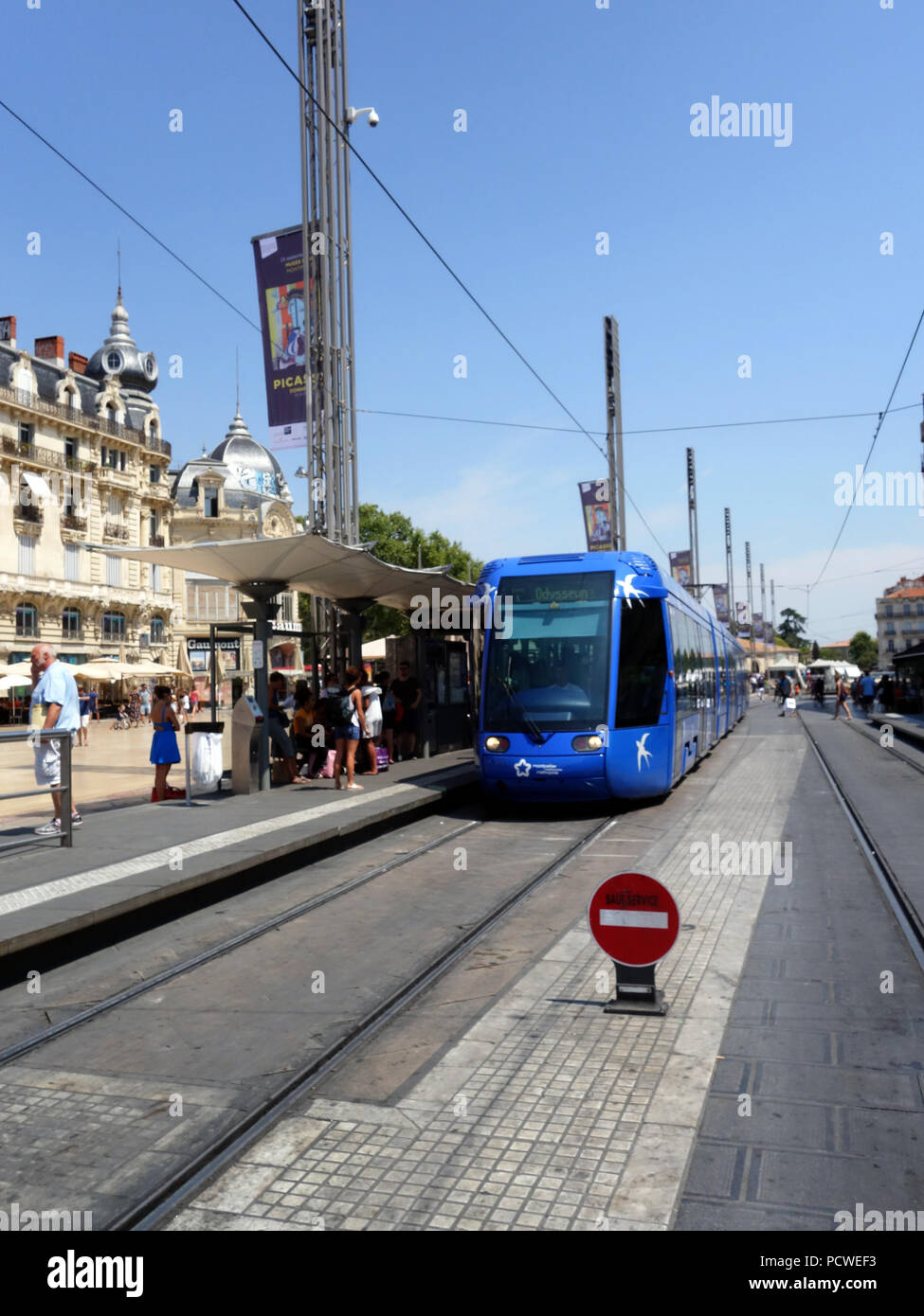 The tram system in Montpellier called Line 1 Mosson-Odysseum serves ...