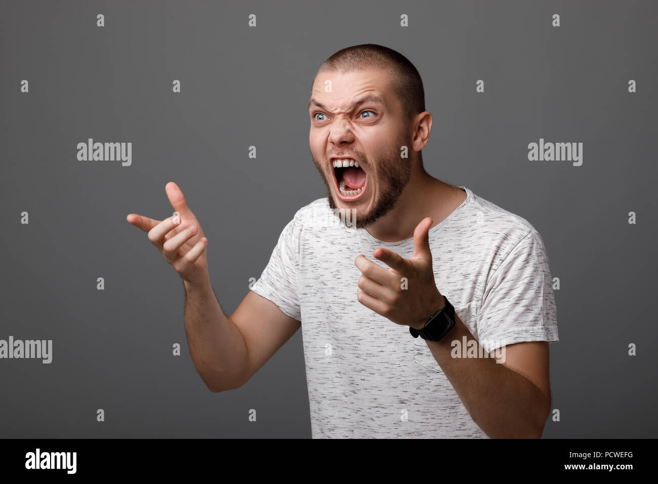 the portrait of the young bearded man Stock Photo - Alamy