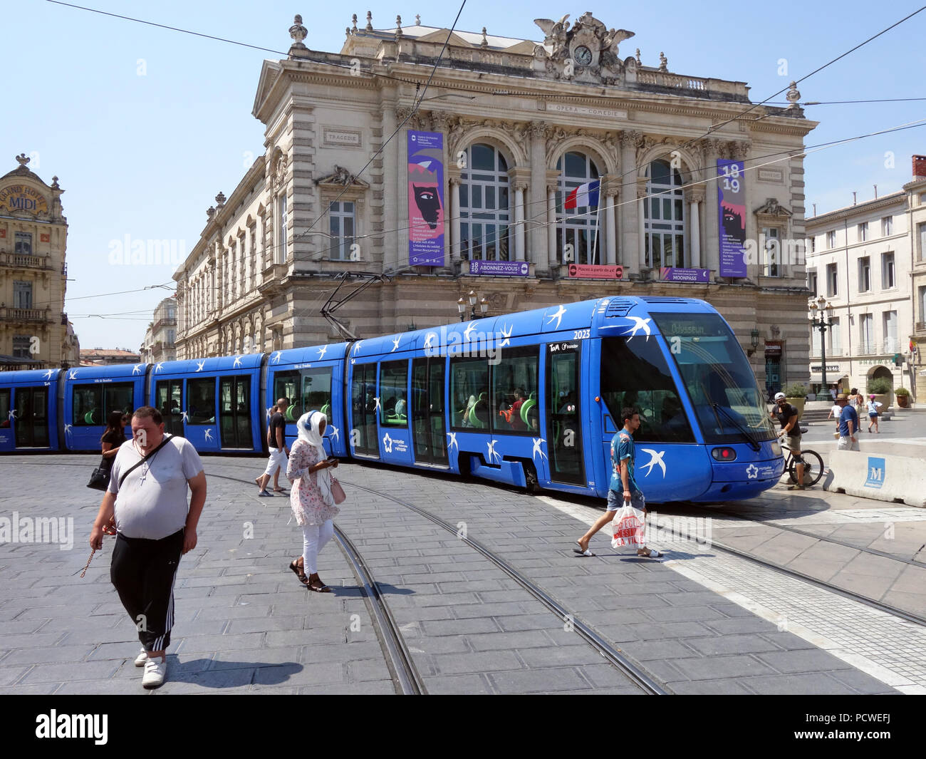 The tram system in Montpellier called Line 1 Mosson-Odysseum serves ...