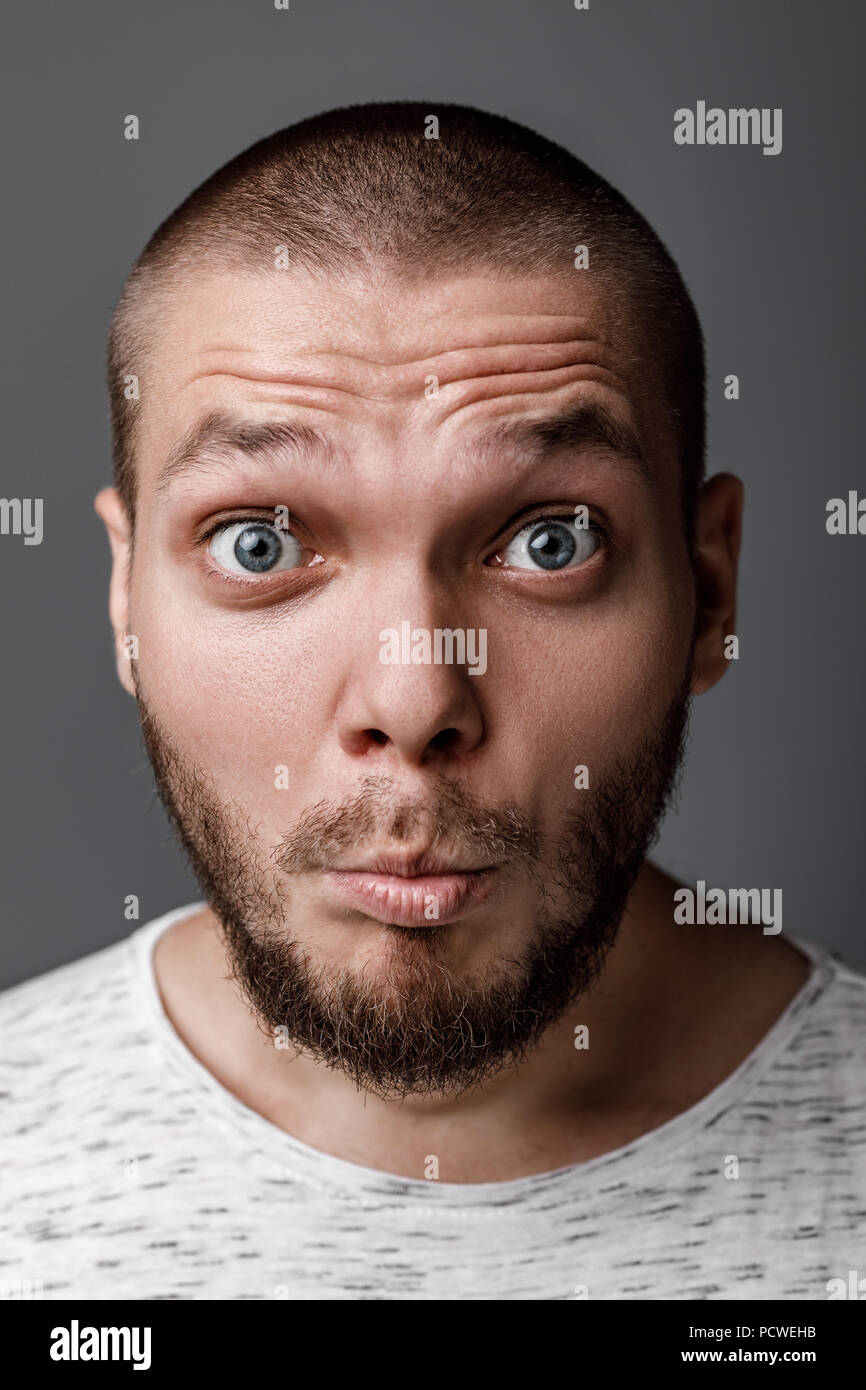 the portrait of the young bearded man Stock Photo - Alamy