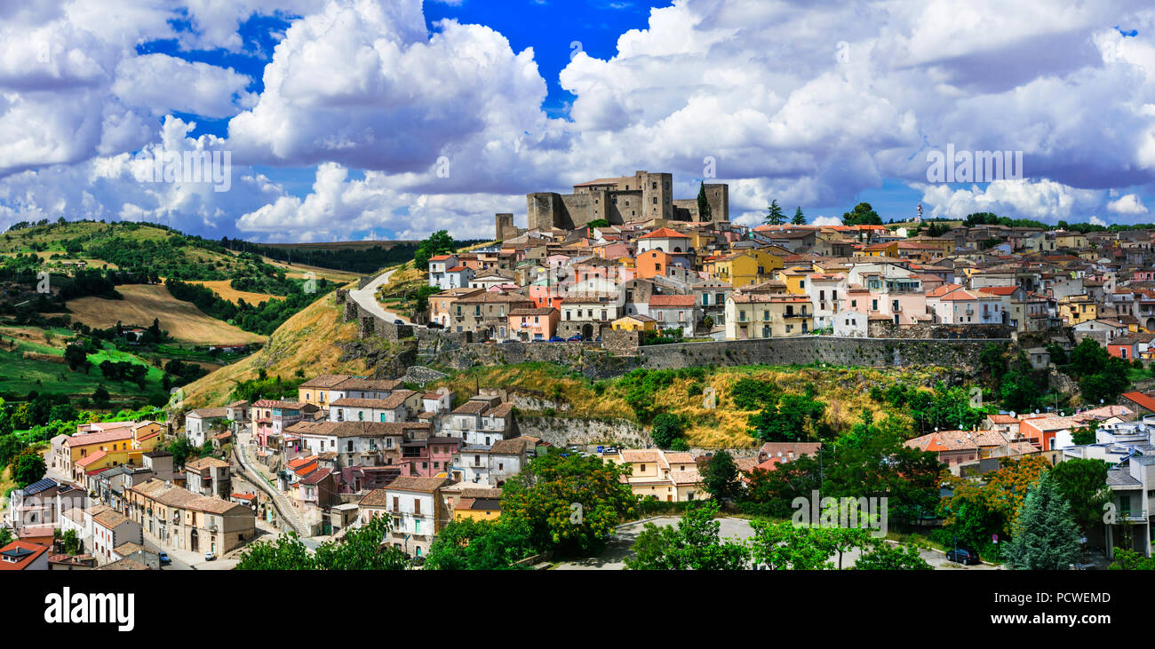 Unique Melfi village,view with old castle and houses,Basilicata,Italy ...