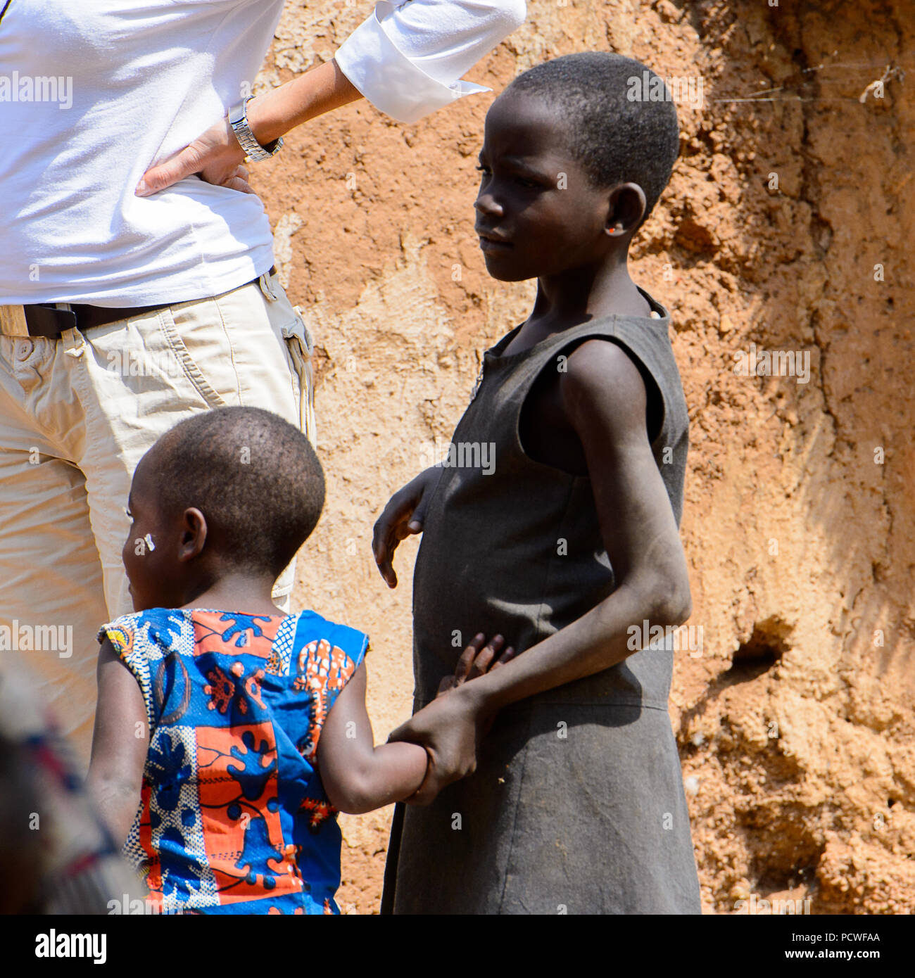GHANI, GHANA - JAN 14, 2017: Unidentified Ghanaian children in a local ...