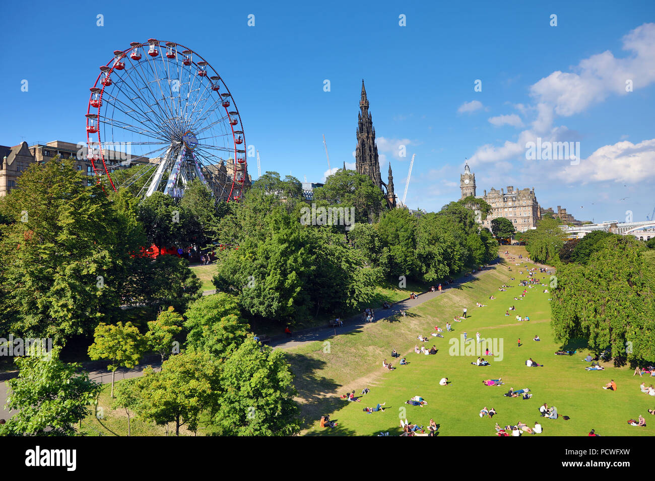 East Prince's Street Gardens showing the Edinburgh Festival Wheel, the ...
