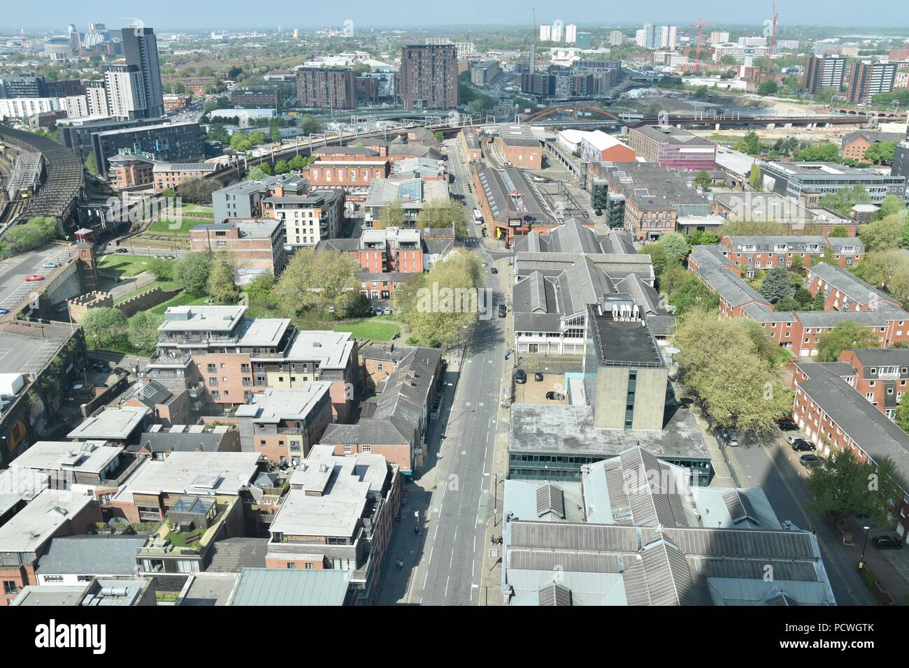 Aerial view manchester city centre hi-res stock photography and images ...