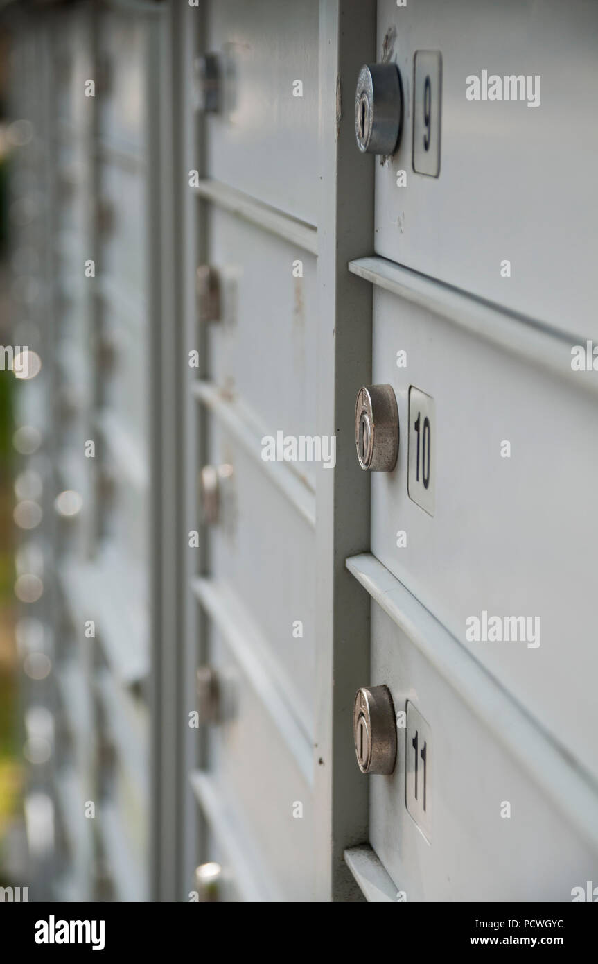 Community or neighborhood mailbox with compartments Stock Photo - Alamy
