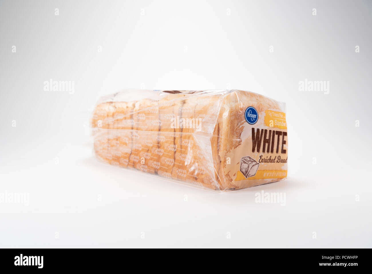 May 30, 2018: Conceptual Editorial of Store Brand White Bread Isolated ...