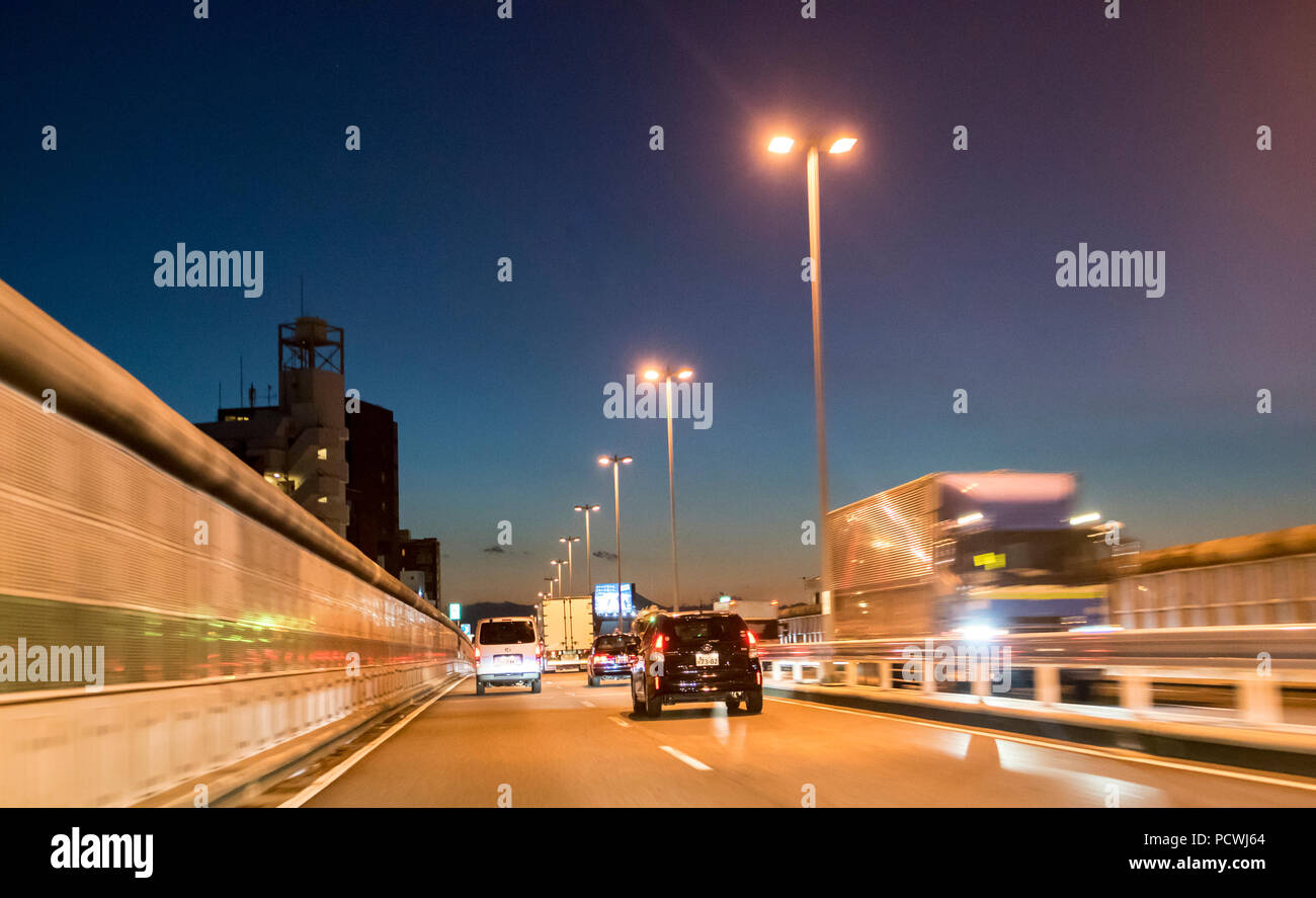Shuto Expressway at night, Tokyo, Japan Stock Photo - Alamy