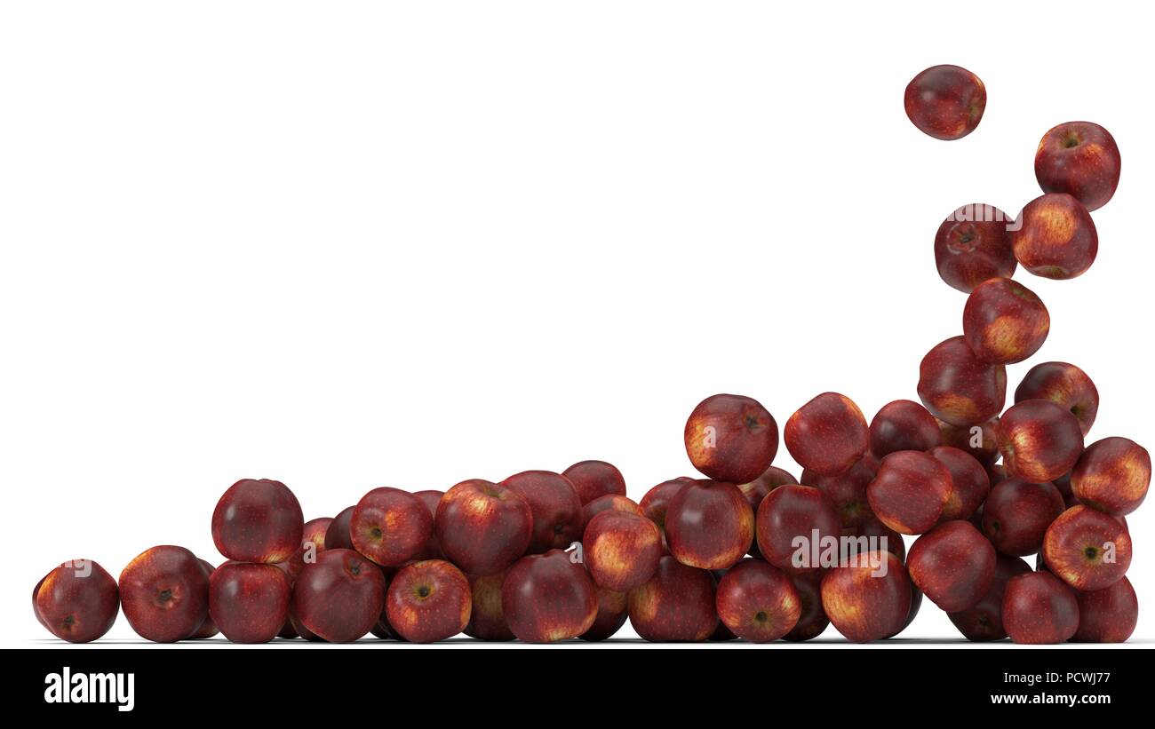free falling apples. filling screen with apples. healthy red apples on ...