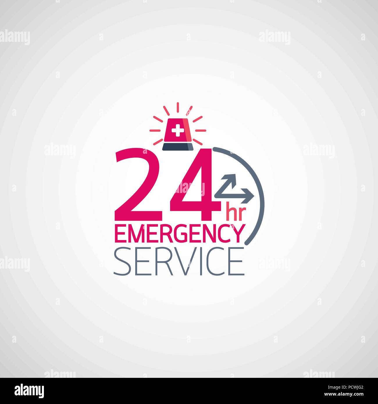 24hr Emergency service logo. Vector illustration Stock Vector Image ...