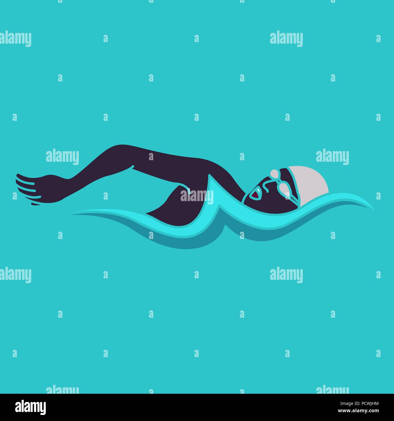 Swimmer Silhouette Free Vector
