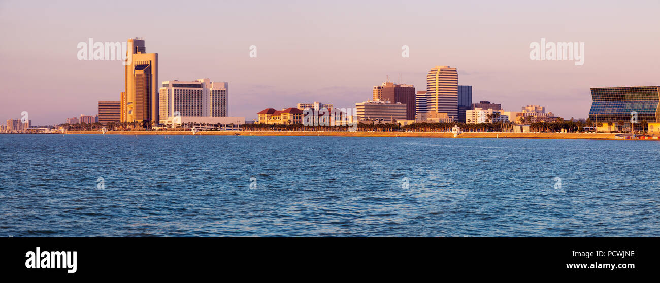 Panorama of Corpus Christi at sunrise. Corpus Christi, Texas, USA Stock ...