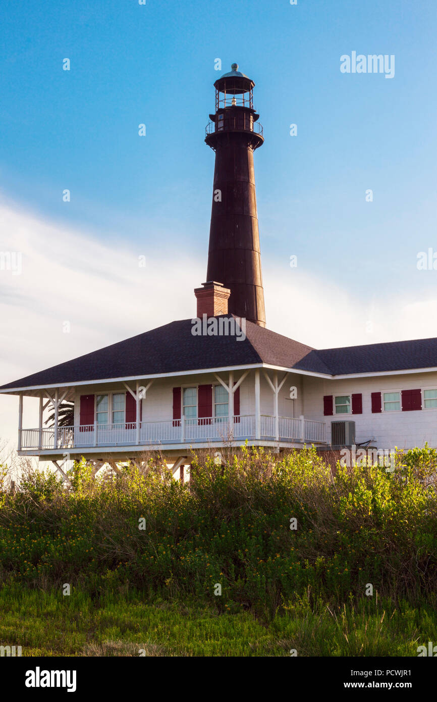 Bolivar Point Lighthouse. Galveston, Texas, USA Stock Photo - Alamy