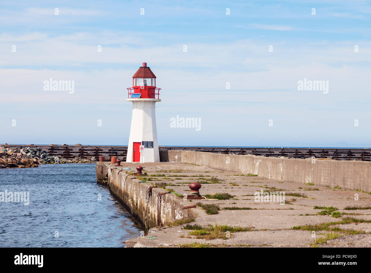Grand Bank Wharf Lighthouse. Newfoundland and Labrador, Canada Stock ...