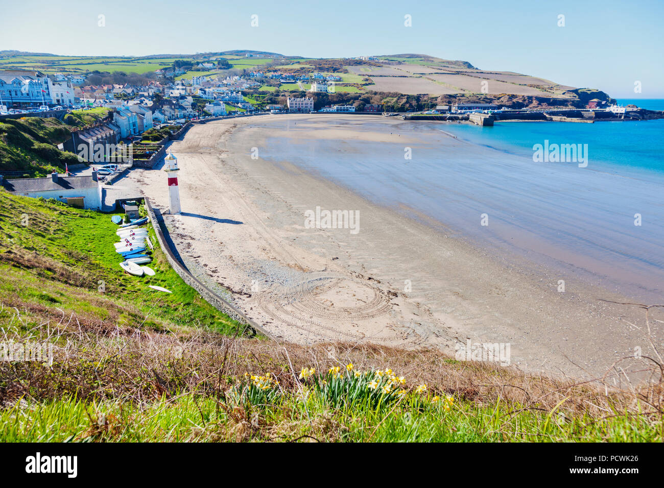 Lighthouse in Port Erin on the Isle of Man. Port Erin, Isle of Man ...