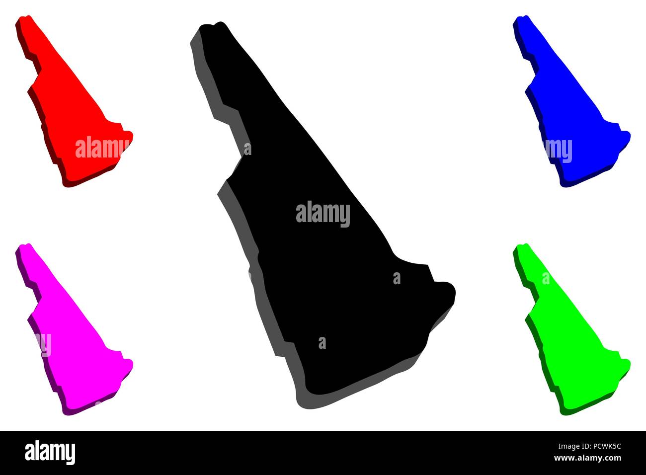 3D map of New Hampshire (United States of America, The Granite State ...
