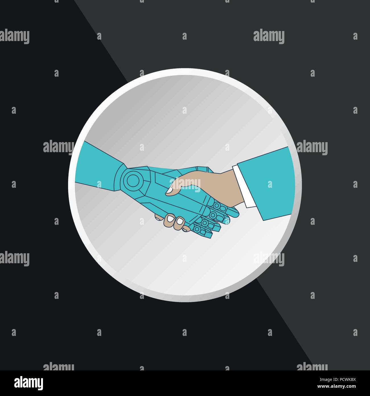 Human robot hand shake Stock Vector Images - Alamy