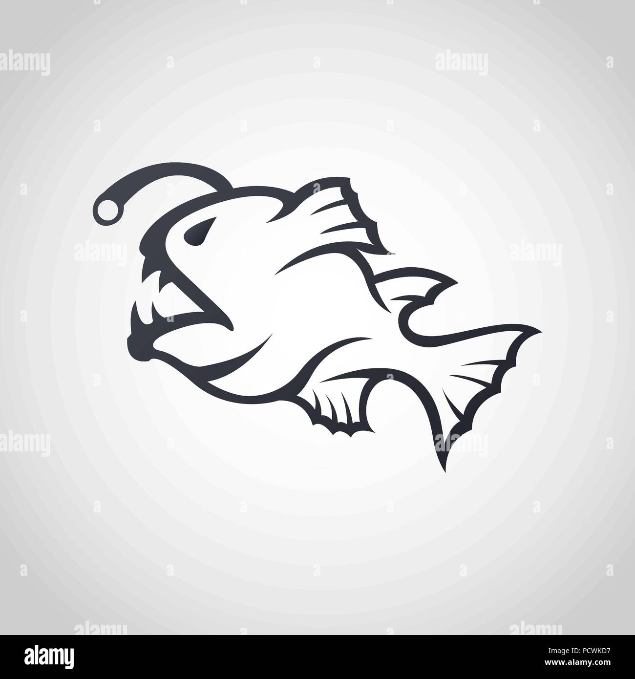 Anglerfish logo icon design, vector illustration Stock Vector Image ...
