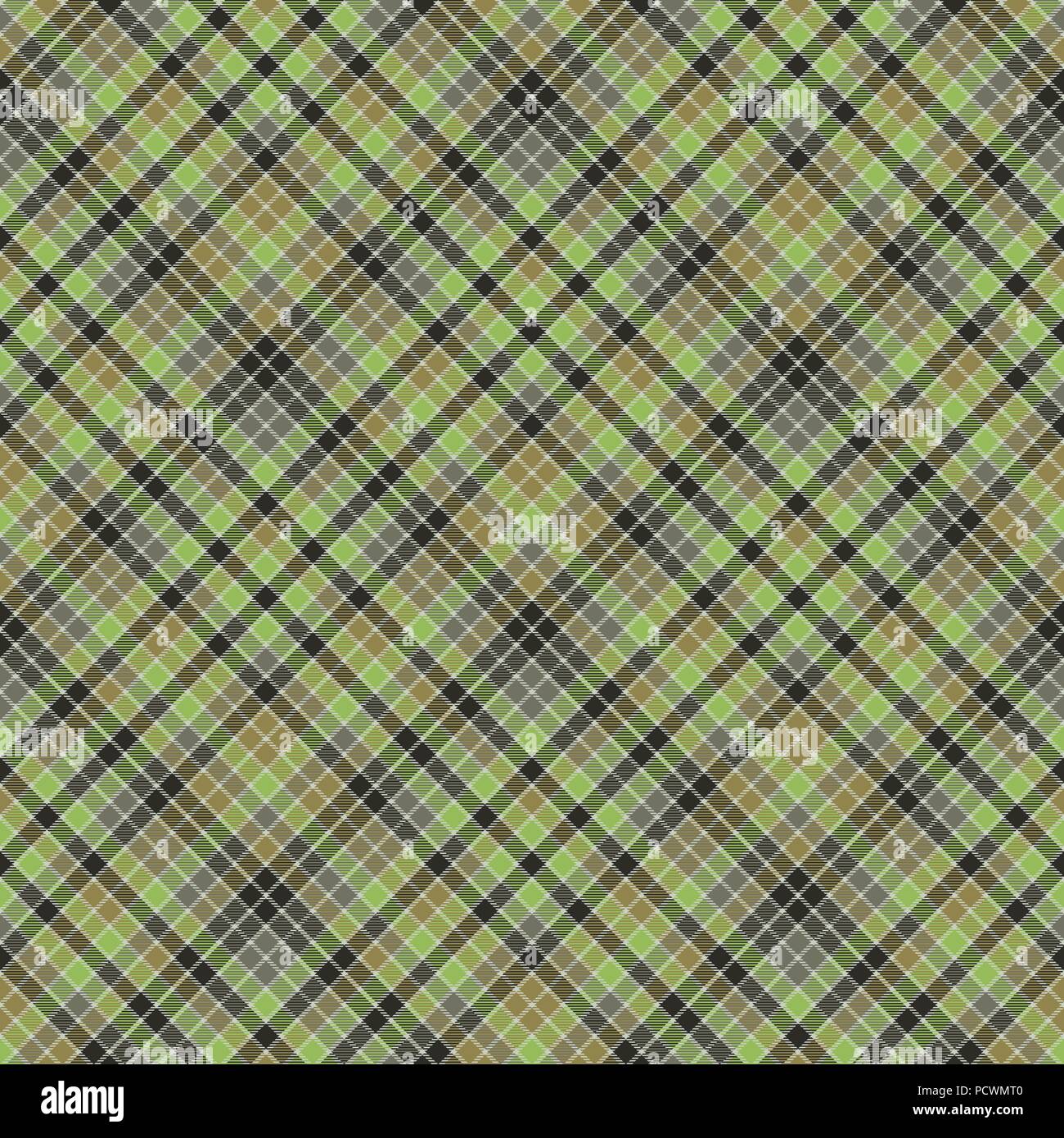 Green check plaid tartan seamless pattern. Flat design. Vector ...