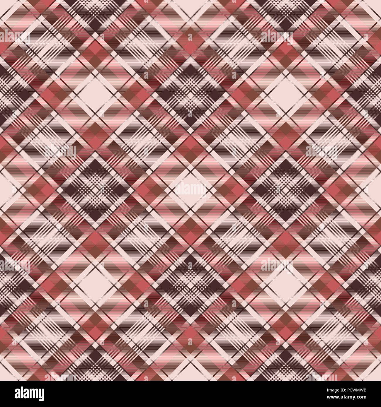 Brown traditional plaid fabric texture seamless pattern. Vector ...
