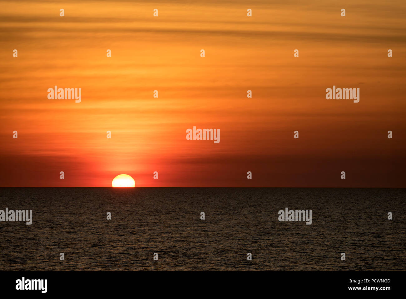 Sunset in the Timor Sea on the Kimberley Coast, Western Australia Stock ...