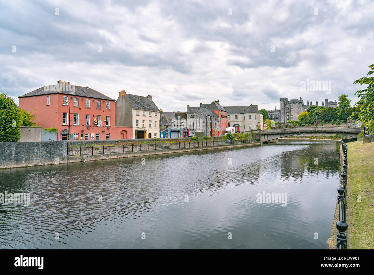 Kilkenny, Ireland - Houses on the bank of river Nore Stock Photo - Alamy