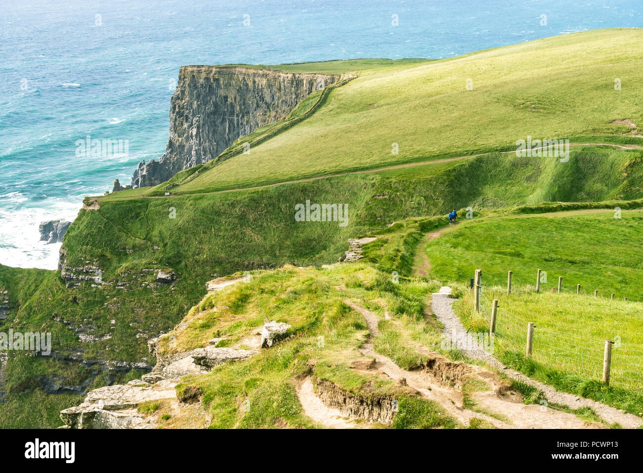 Walking path along Cliffs of Moher, Ireland Stock Photo - Alamy