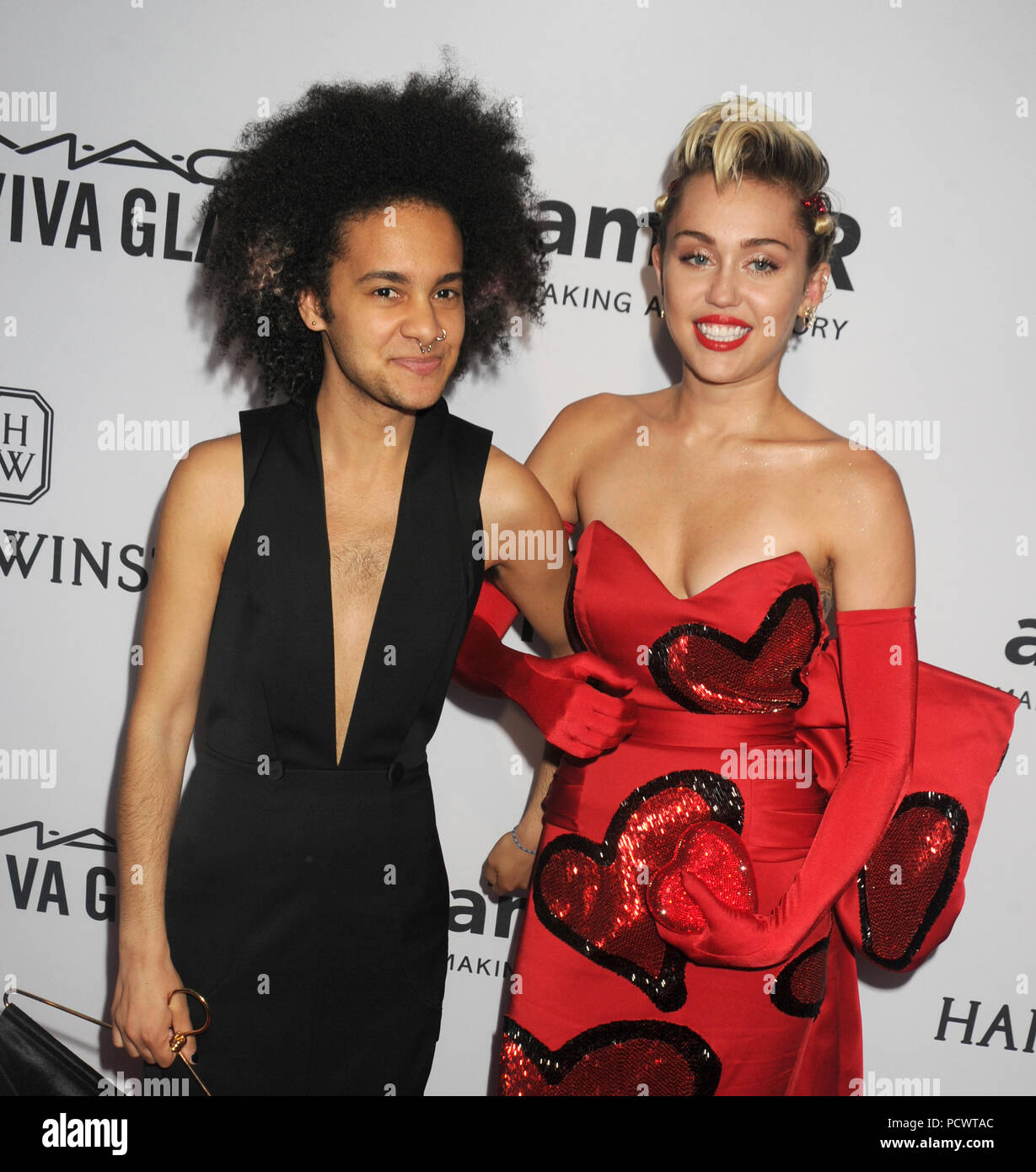 NEW YORK, NY - JUNE 16: Tyler Ford, Miley Cyrus attends the 2015 amfAR ...
