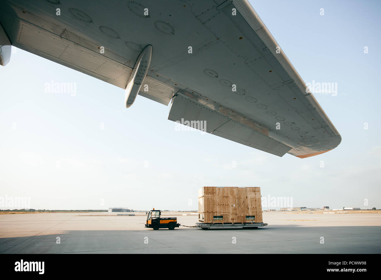 Cargo container unloading transportation air vehicle hi-res stock ...