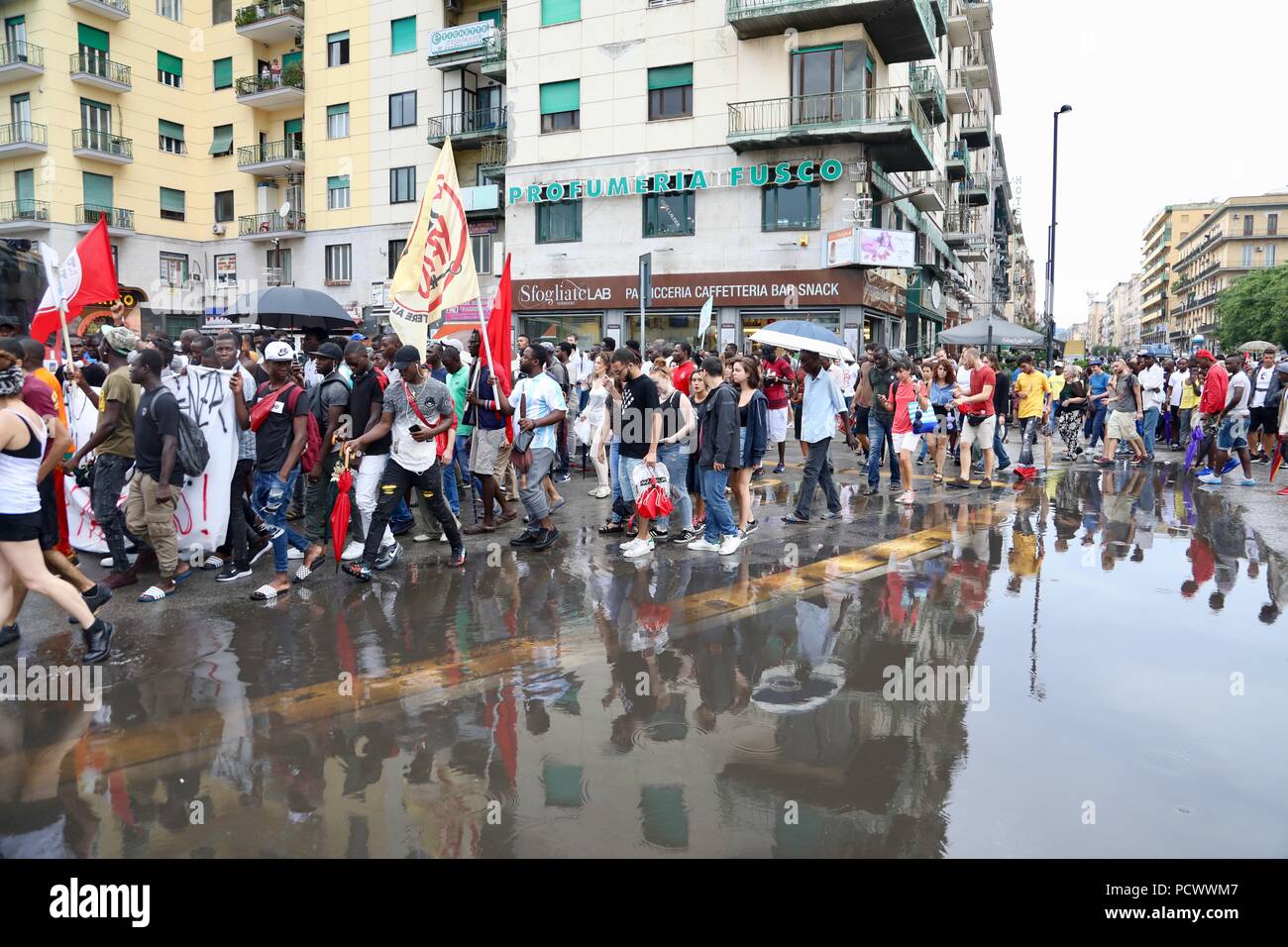 Naples, Italy. 03rd July, 2018. This afternoon a large group of ...