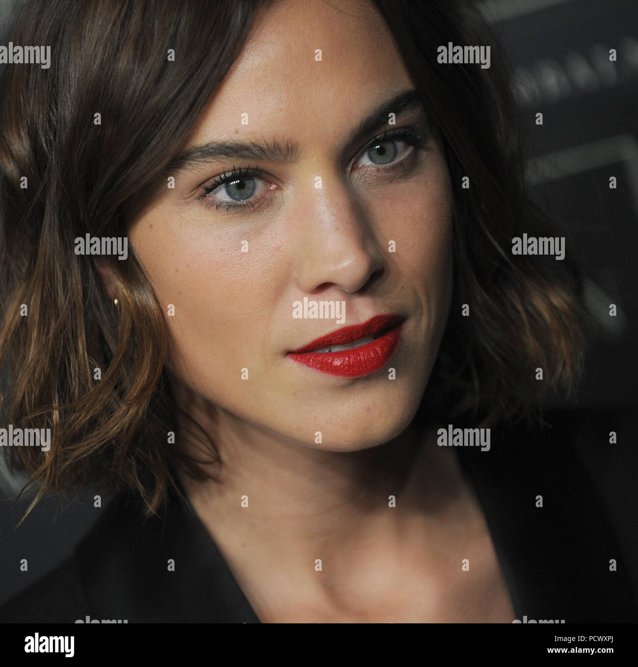 NEW YORK, NY - OCTOBER 20: Alexa Chung at the BALMAIN X H&M collection ...
