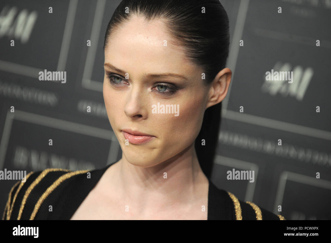 NEW YORK, NY - OCTOBER 20: Coco Rocha at the BALMAIN X H&M collection ...