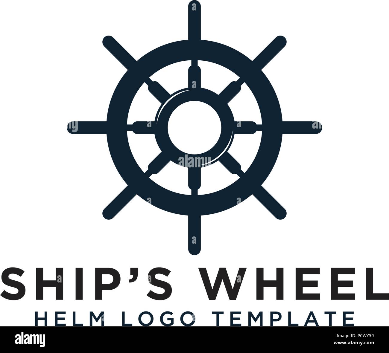 Illustration of ship wheel logo design template Stock Vector Image ...