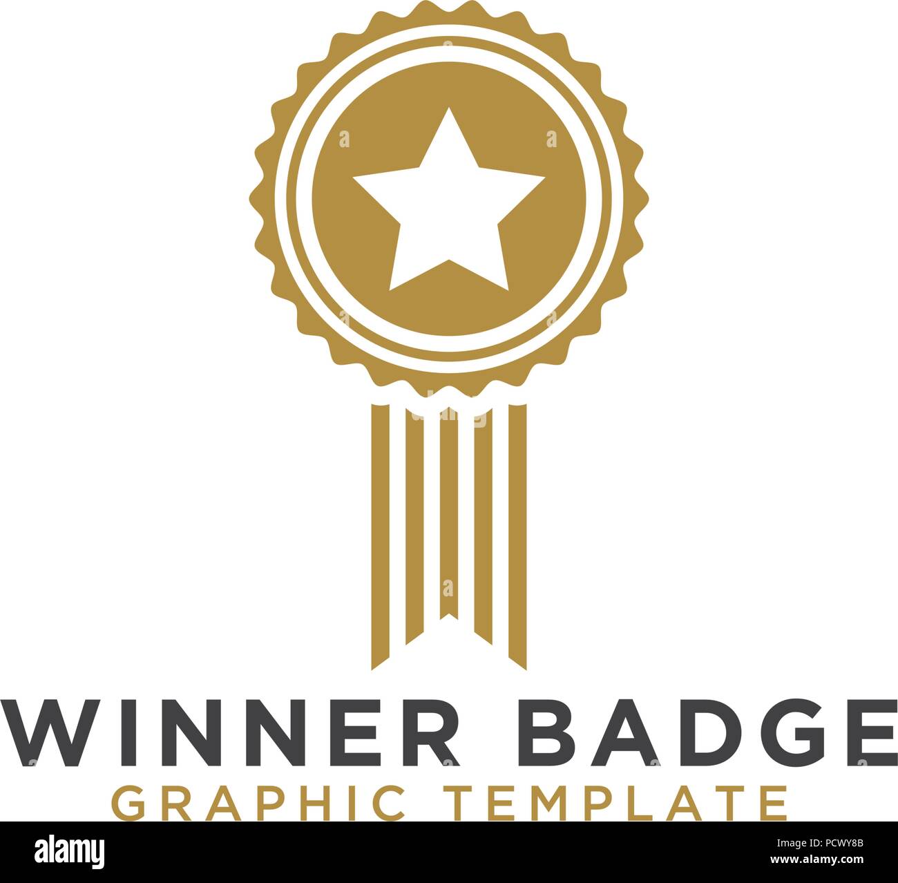 Illustration of winner badge graphic template vector Stock Vector Image ...