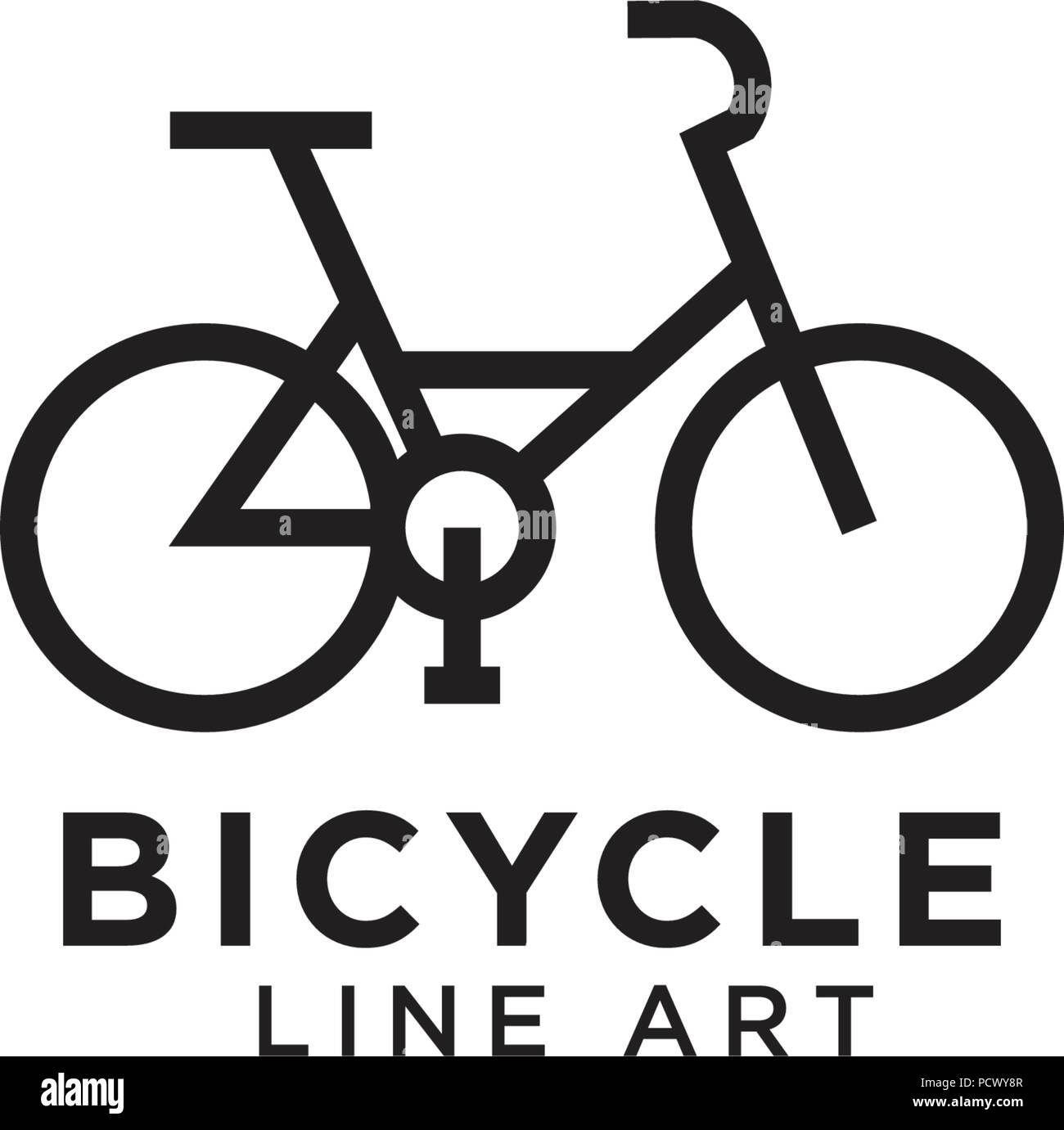 Illustration of bicycle line art logo design template Stock Vector ...