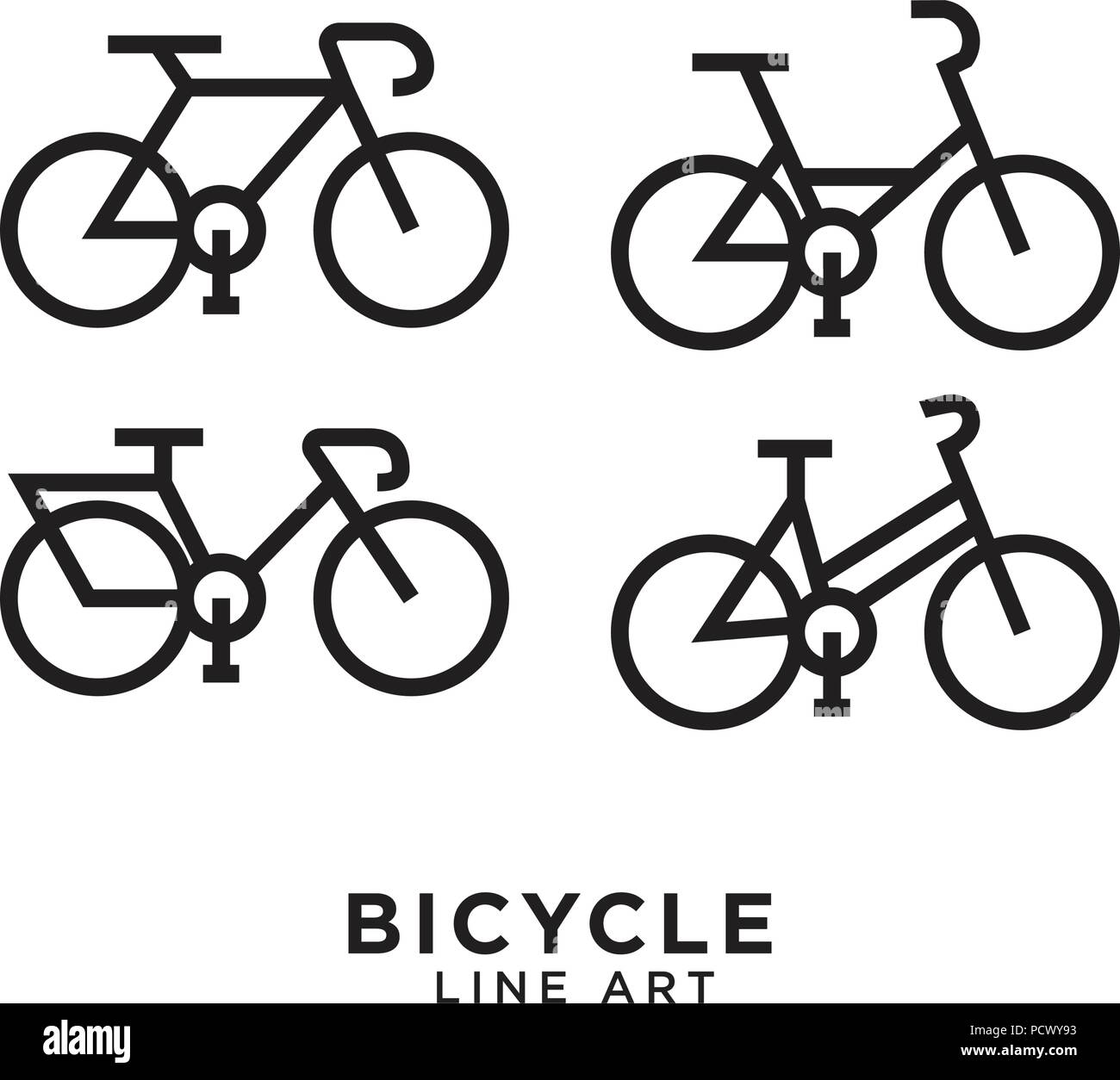 Bike Vector Logo Design Template Black and White Stock Photos & Images ...