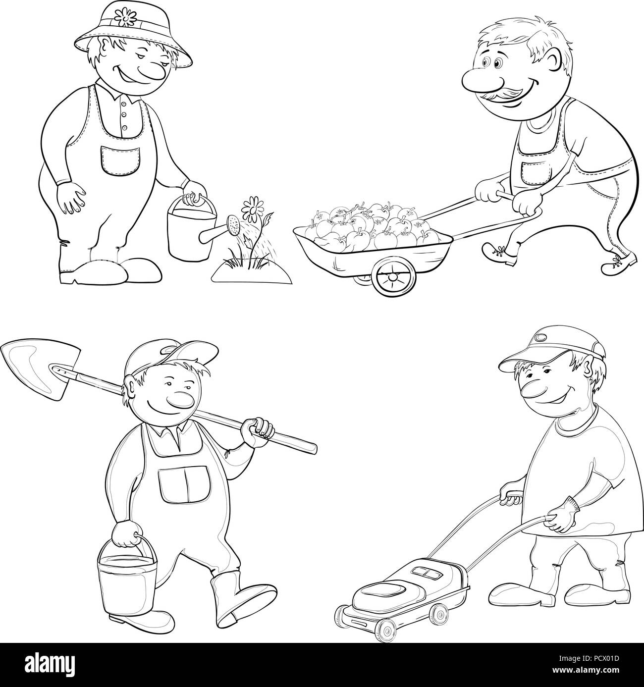 Drawing of lawnmower hi-res stock photography and images - Alamy