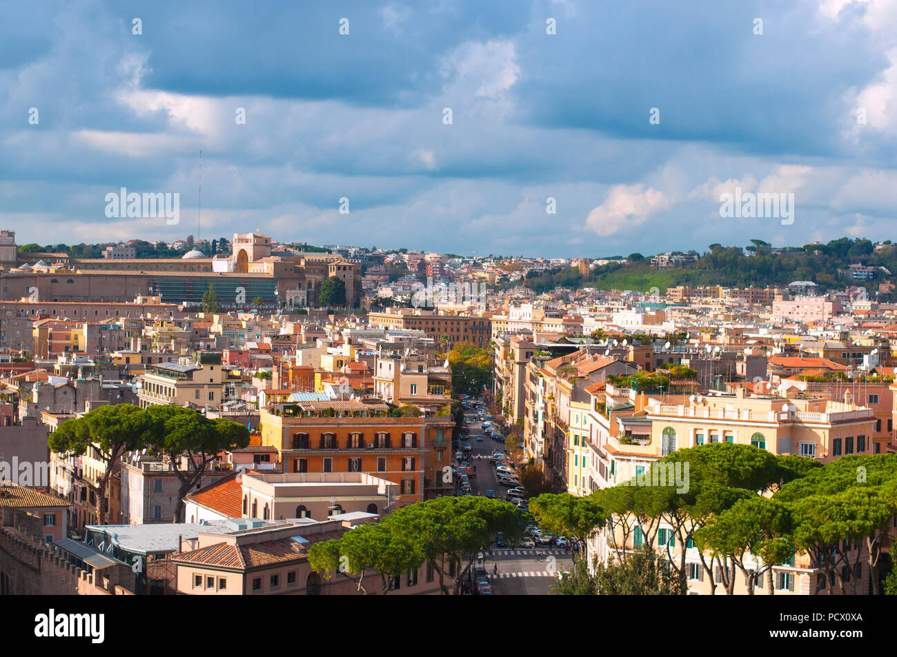 a view of the Vatican, autumn in Rome. Old city. city streets Stock ...