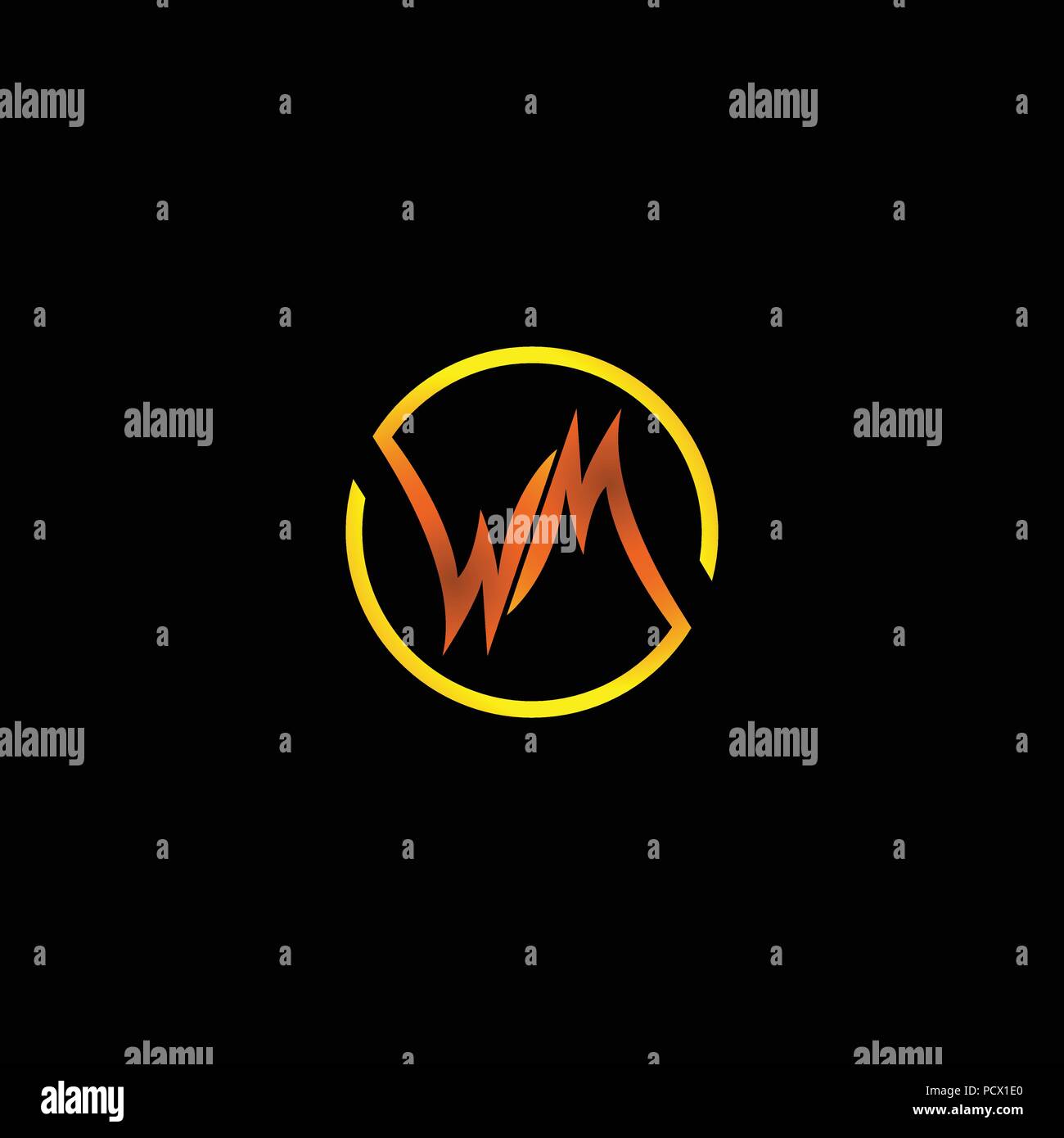 Initial m w Stock Vector Images - Alamy