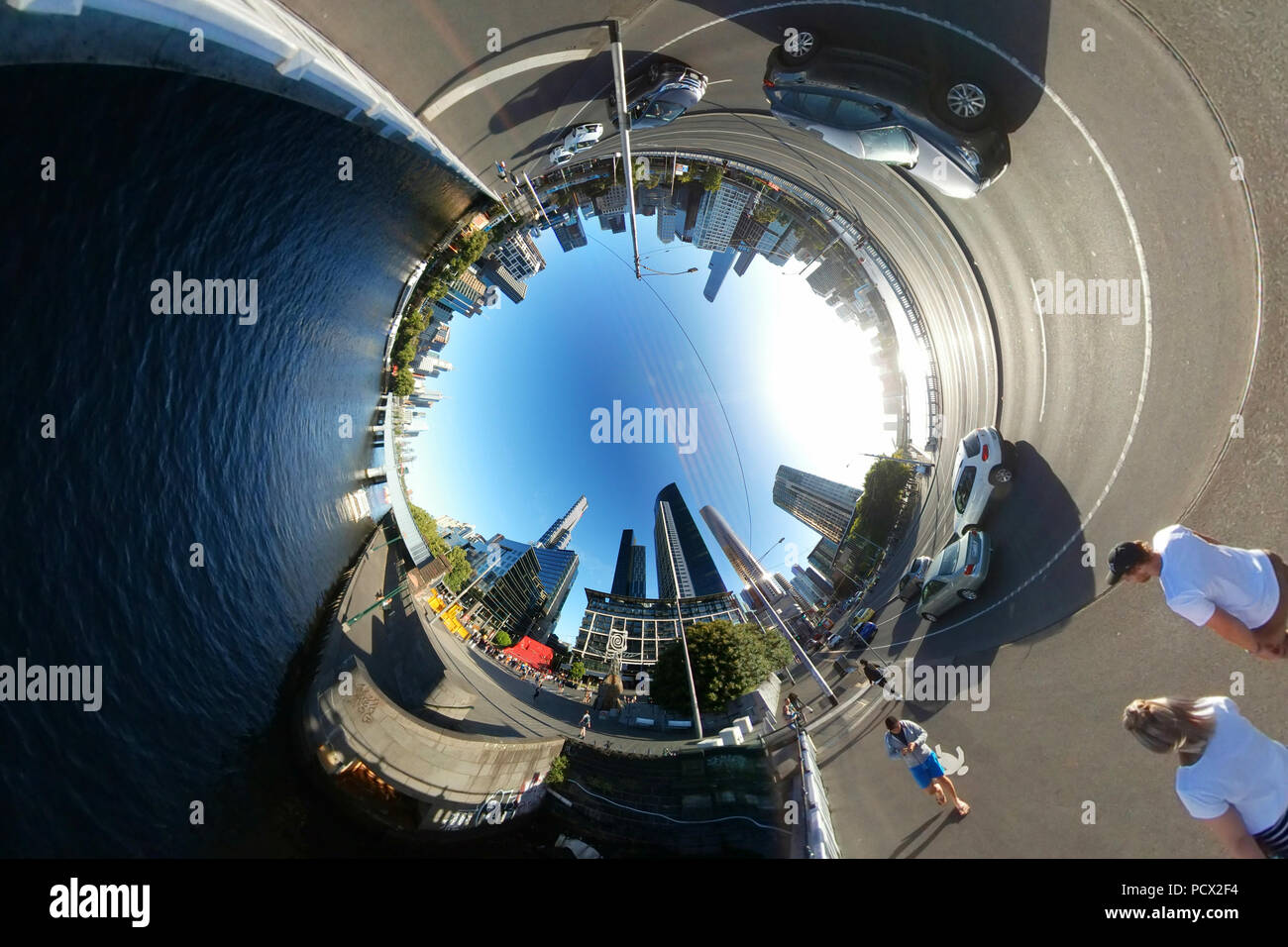 full circle Panorama: Yarra River, Skyline, Melbourne, Australia Stock ...
