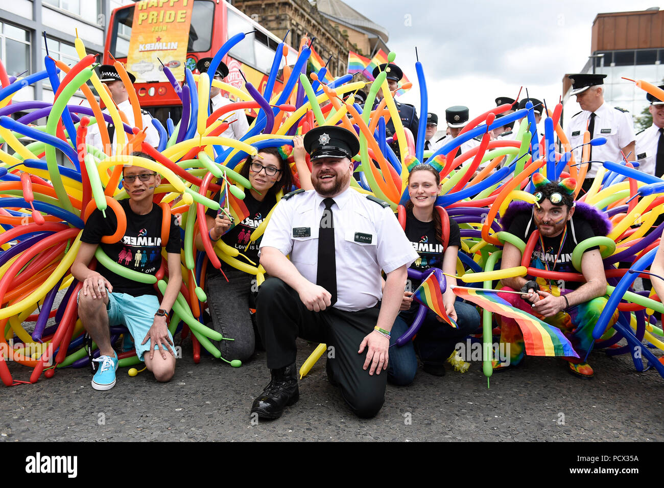 A Police Service of Northern Ireland officer taking part in the Belfast ...