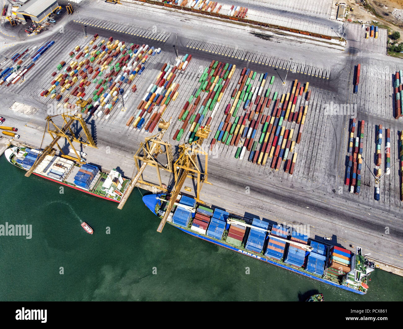 August 4, 2018 - Thessaloniki, Greece - Drone images of the port of ...