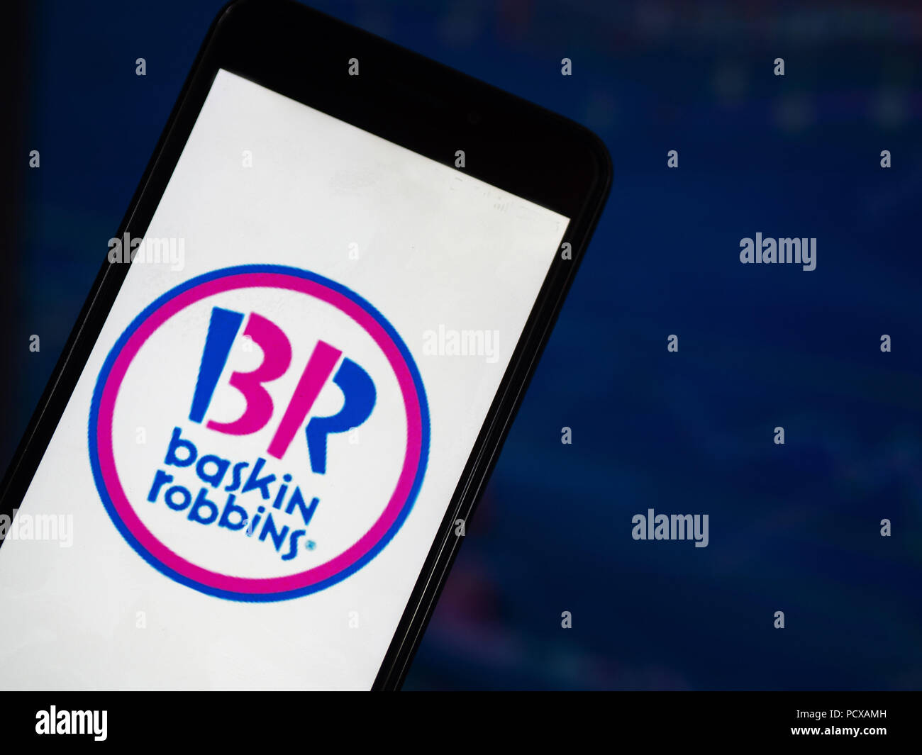 Kiev, Ukraine. 4th Aug, 2018. The Baskin-Robbins application seen ...