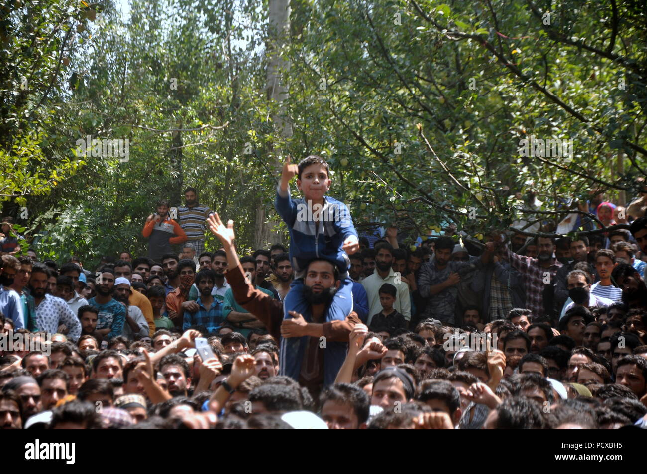 Kashmir, India, 4 Aug 2018. People shout Pro-Freedom,Anti-Indian ...