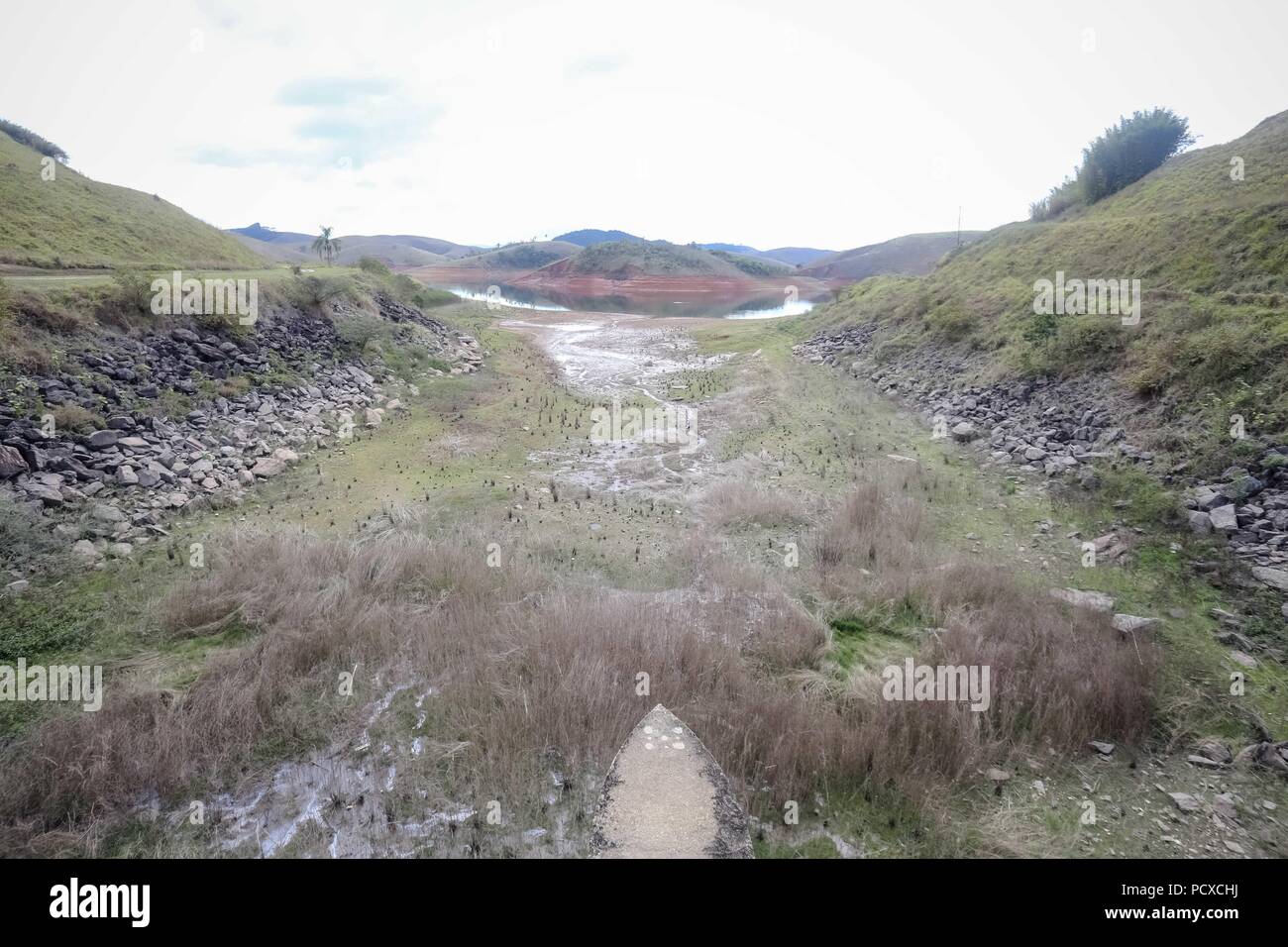 Sao Jose, Brazil Dam of the Jaguari hydroelectric power plant, on the ...