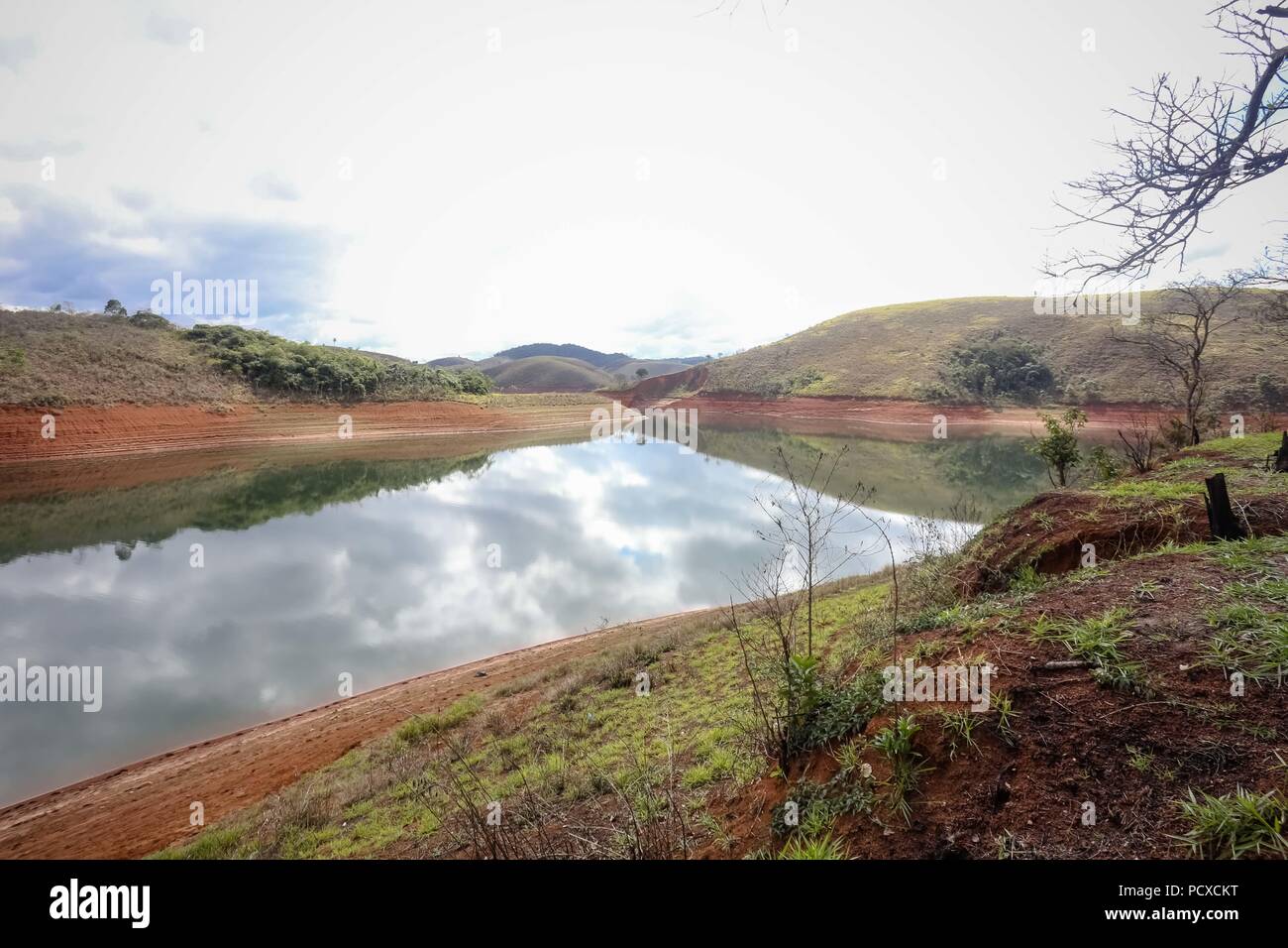 Sao Jose, Brazil Dam of the Jaguari hydroelectric power plant, on the ...